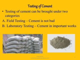 Testing of concrete materials | PPTX