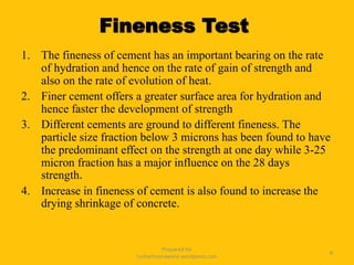 Testing of concrete materials | PPTX