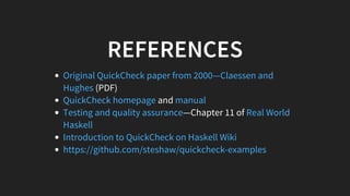 Testing properties with QuickCheck | PDF