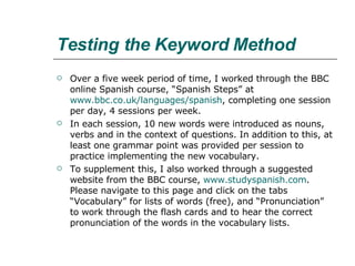 Testing The Keyword Method | PPT