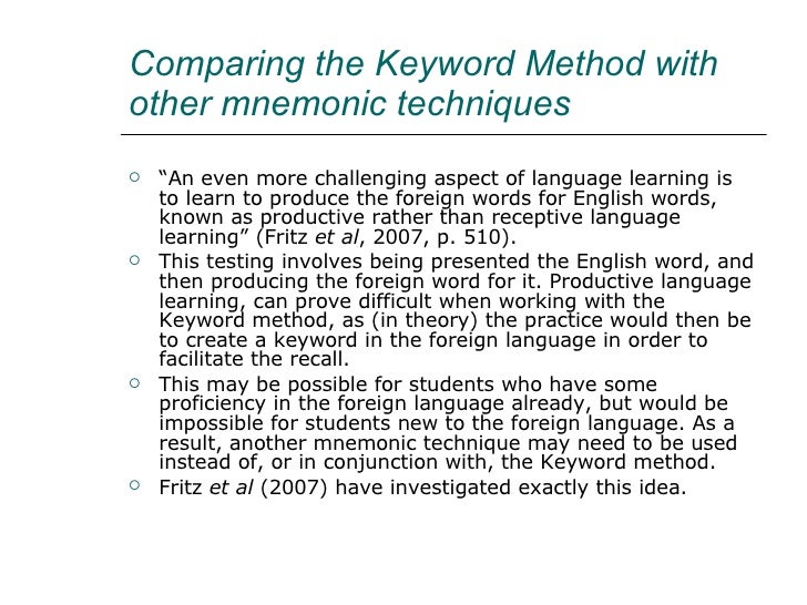 Testing The Keyword Method