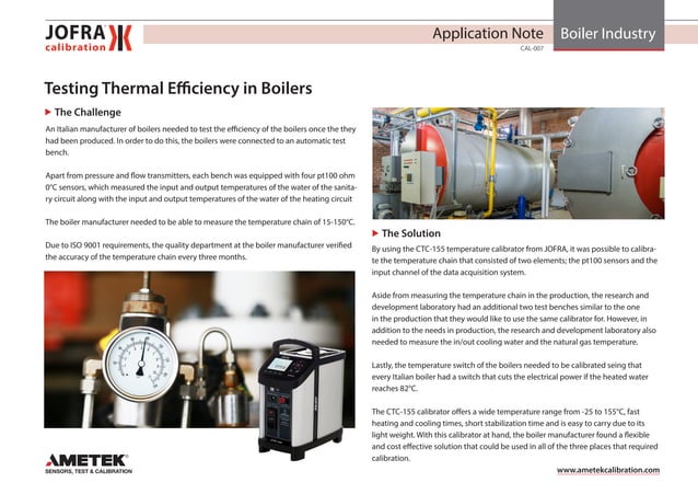 Testing Thermal Efficiency in Boilers - Temperature Calibration | PDF