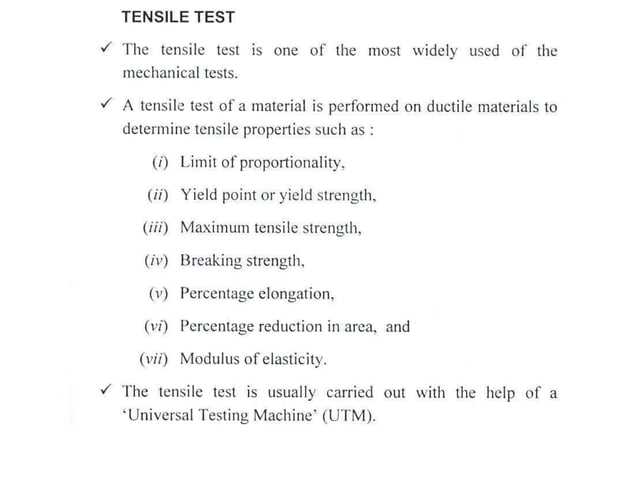 Mechanical tests of metals | PPT