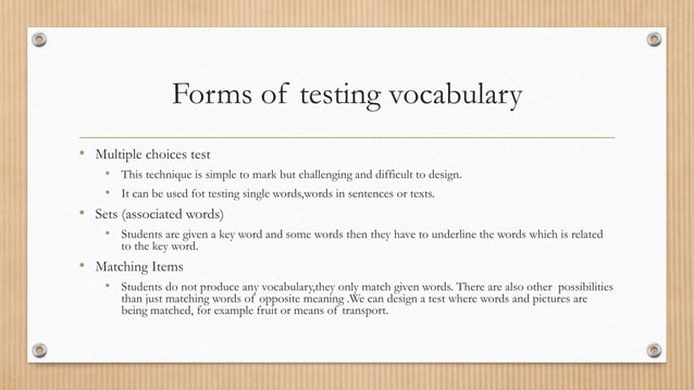 TESTING-VOCABULARY-KNOWLEDGE........pptx | Standardized Testing ...