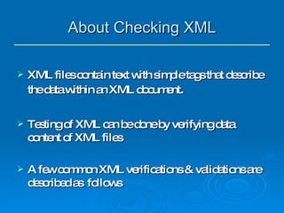 Testing XML | PPT
