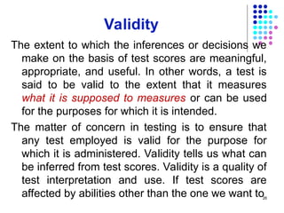 Reliability and validity issues in language | PPT