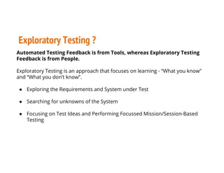 Testing activities in CI/CD as exploratory tester | PPT