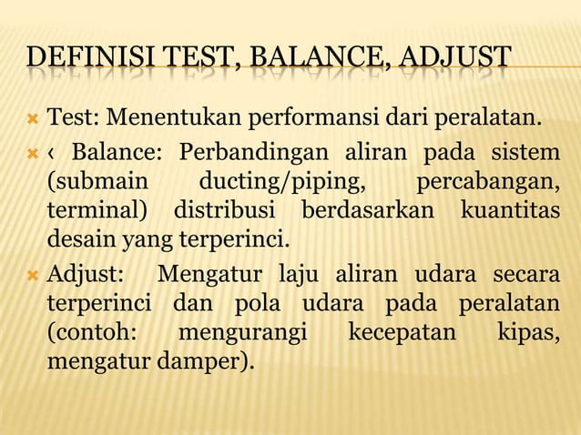 Testing, Adjusting, Balancing | PPTX