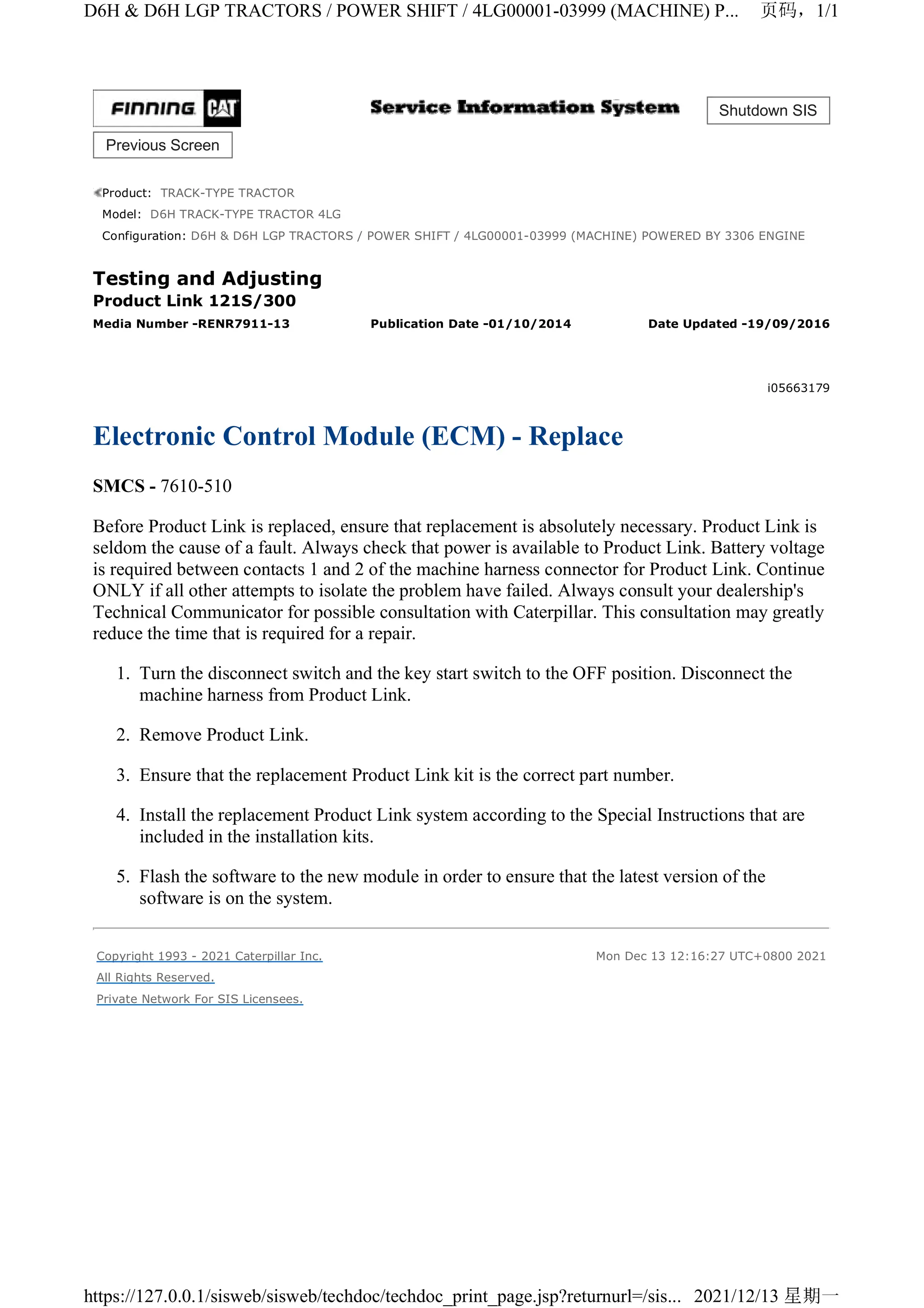 Testing and Adjusting Caterpillar D6H TRACK-TYPE TRACTOR Service | PDF