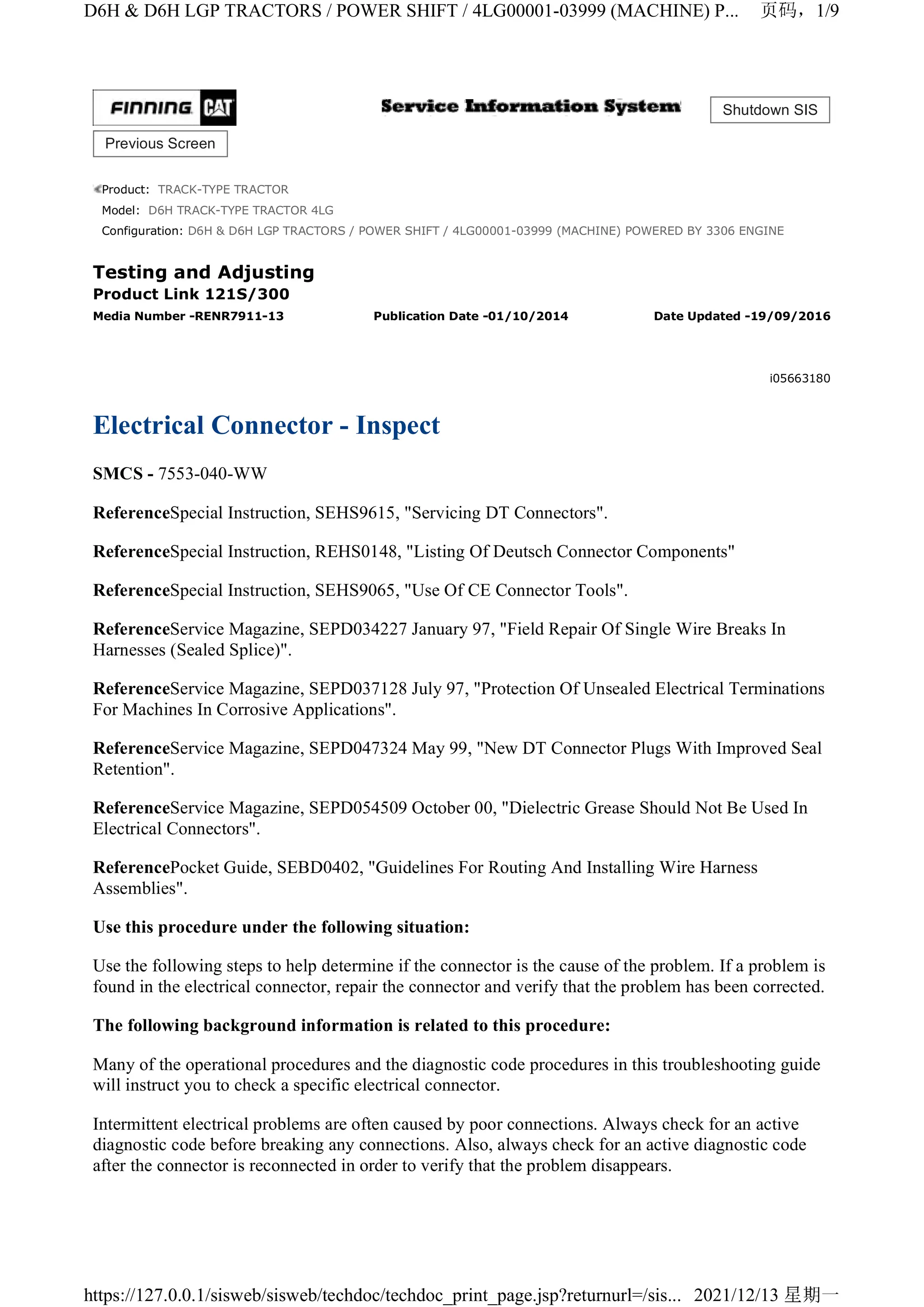Testing and Adjusting Caterpillar D6H TRACK-TYPE TRACTOR Service | PDF