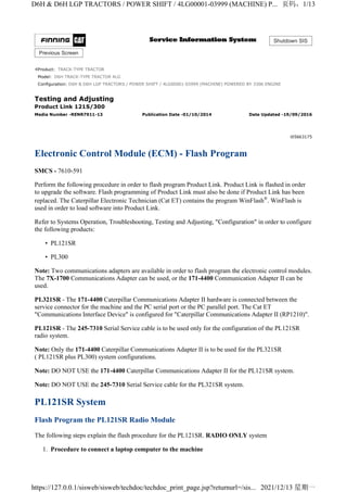 Testing and Adjusting Caterpillar D6H TRACK-TYPE TRACTOR Service | PDF