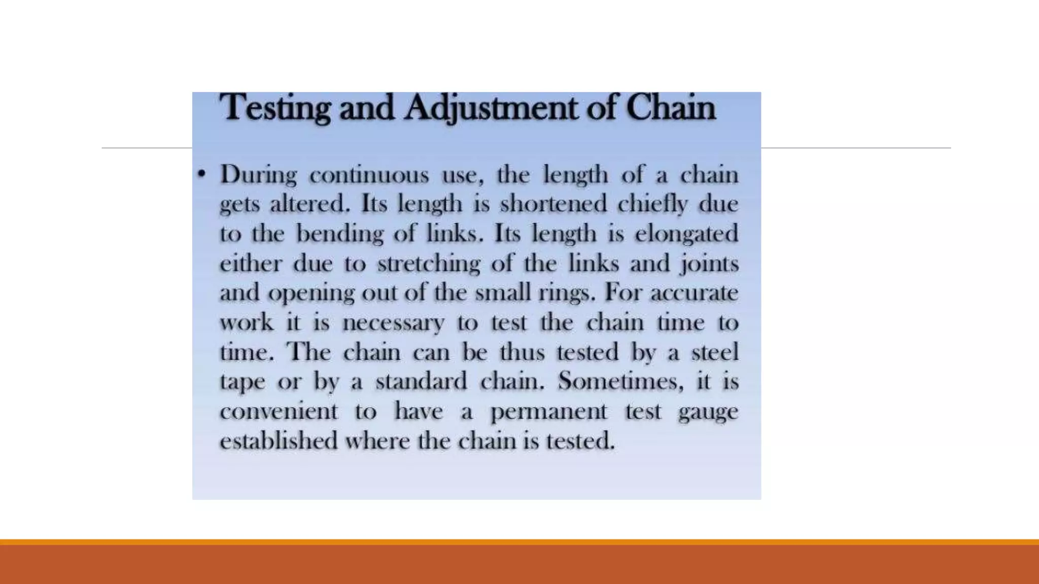 Testing and adjustment of chains | PPT
