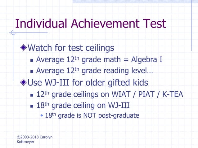 Hoagies' Gifted: Testing and assessment of the Gifted