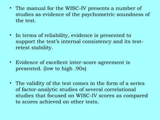 WISC | PPT | Standardized Testing | Educational Assessment