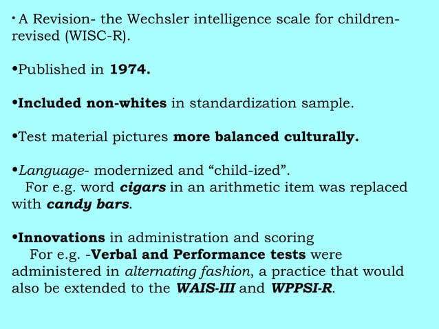 WISC | PPT | Standardized Testing | Educational Assessment