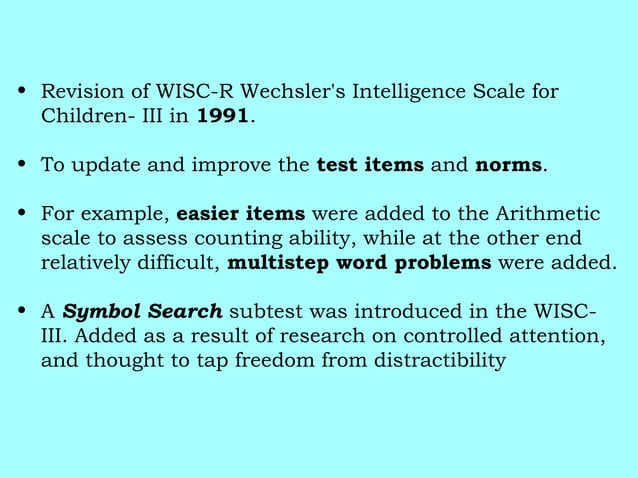 WISC | PPT | Standardized Testing | Educational Assessment