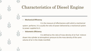 Testing and performance characteristics of diesel engine | PPTX