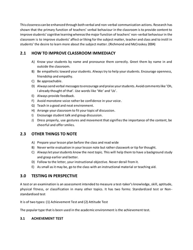 Testing and Taxonomy of Educational Objective | DOCX