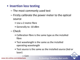 Testing and Troubleshooting Fiber Optic Cables | PPT