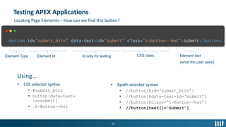 Testing APEX apps At A Glance | PPT