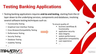 Testing Banking Applications. Here is a practical example | PPT