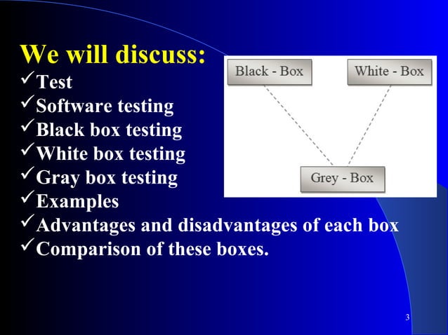 Testing, black ,white and gray box testing | PPT