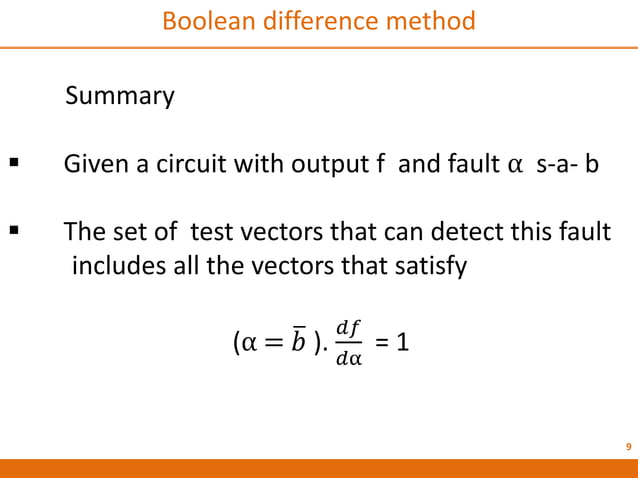 Testing Boolean Difference Ppt