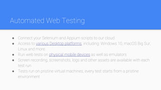 TestingBot - Continuous Testing Cloud | PPT