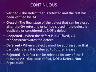 Presentation On Software Testing Bug Life Cycle | PPTX