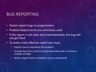 Presentation On Software Testing Bug Life Cycle | PPTX
