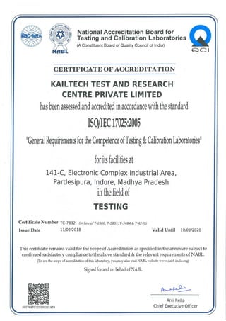 NABL TESTING CERTIFICATE.pdf | Education