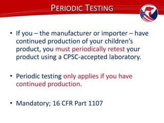 2013 Testing & Certification of Consumer Products- 2013 Safety Academy ...