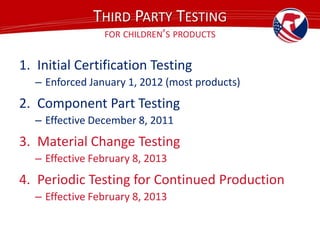 2013 Testing & Certification of Consumer Products- 2013 Safety Academy ...