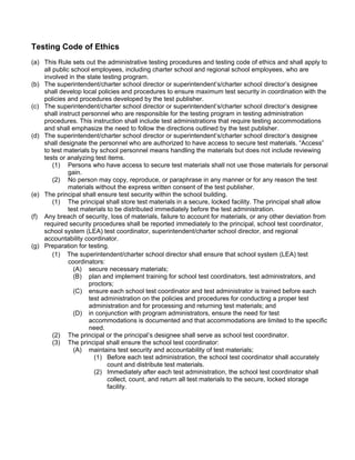 Testing Code of Ethics Updated 2017 | PDF | Standardized Testing ...