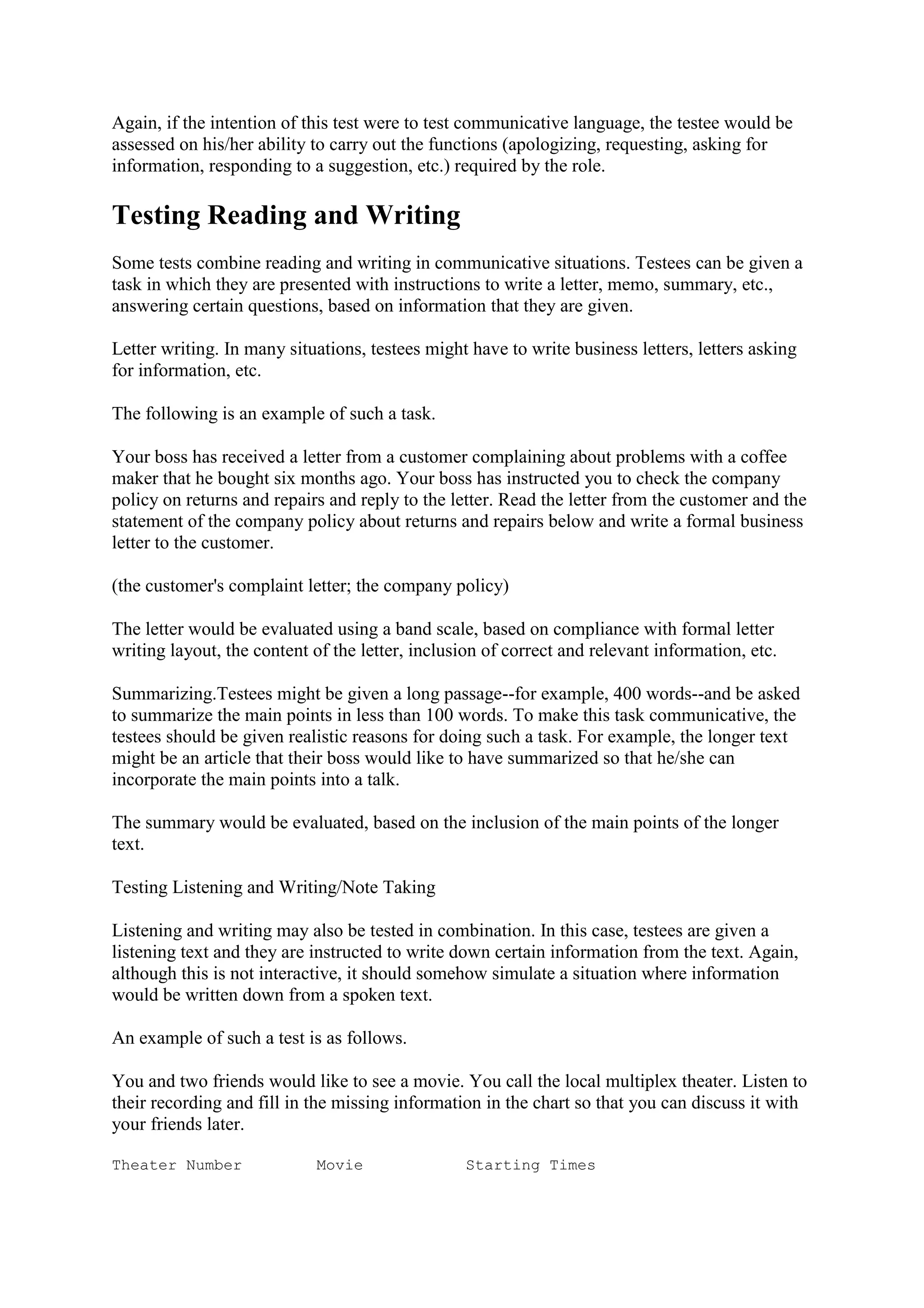 Testing communicative competence | DOCX | Standardized Testing ...