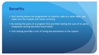 Unit testing & TDD concepts with best practice guidelines. | PPTX