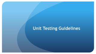 Unit testing & TDD concepts with best practice guidelines. | PPTX