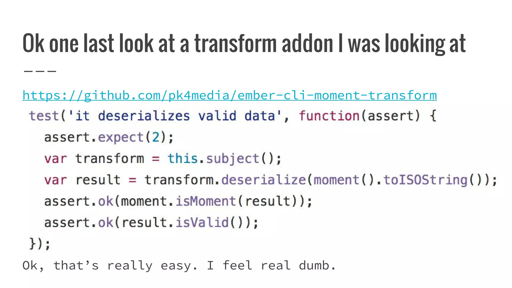 Testing ember data transforms | PPT