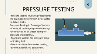 Overview on Testing Drainage Pipes for Leakage | PPTX