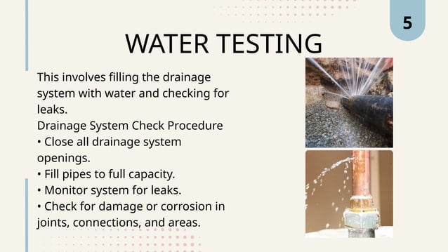 Overview on Testing Drainage Pipes for Leakage | PPTX