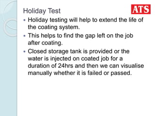 Testing equipments used in thermal spraying aluminium coating | PPTX