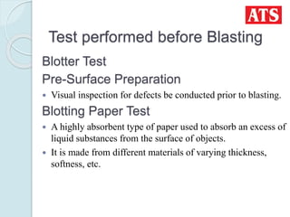 Testing equipments used in thermal spraying aluminium coating | PPTX