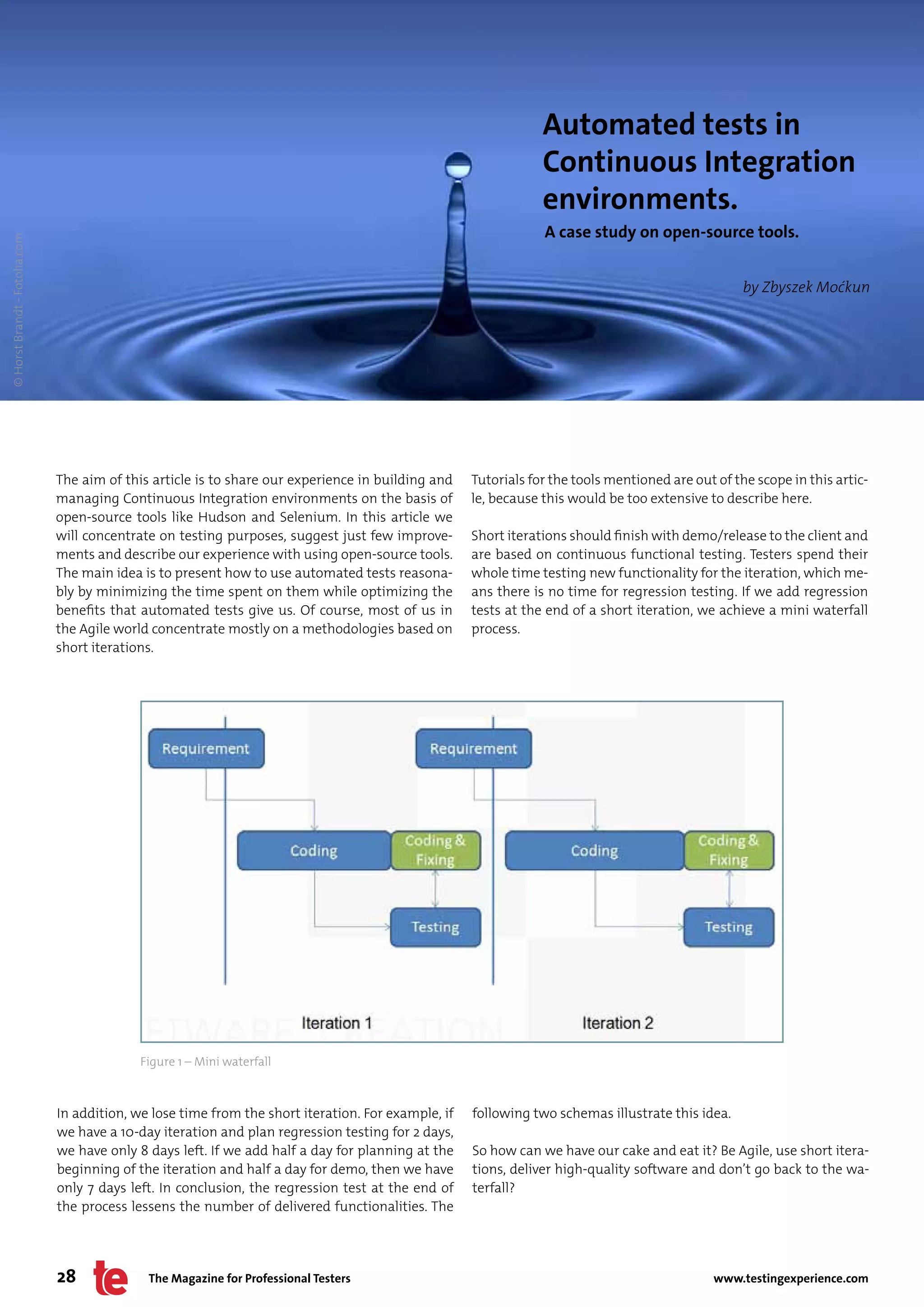 Continuous Integration testing based on Selenium and Hudson | PDF