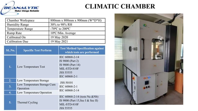Testing Facility-Chambers and specfication.pptx | Weather | Science