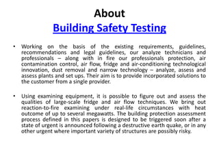 Testing for building safety | PPTX | Business and Finance