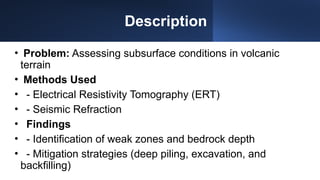 Geophysical Methods for foundations - Case studie | PPTX
