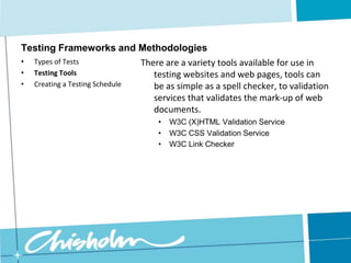 Testing Frameworks And Methodologies | PPTX