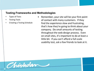 Testing Frameworks And Methodologies | PPTX