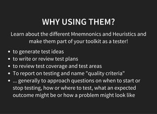 Test Heuristics and Mnemonics | PDF