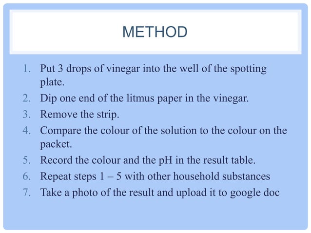 Testing household substances with litmus | PPTX | Chemistry | Science